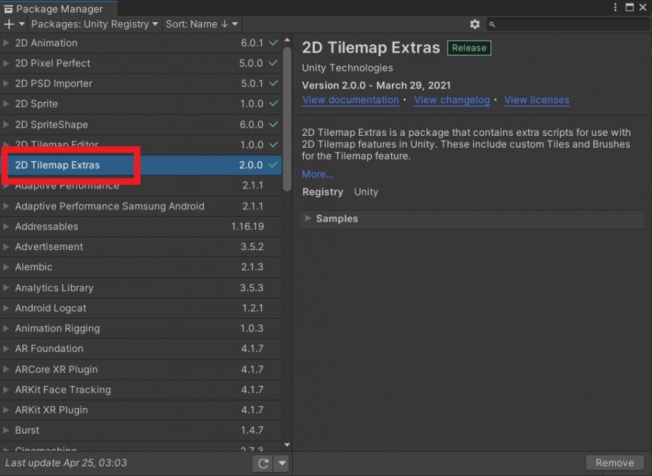【Unity】様々なタイルやブラシを追加する2D Tilemap Extrasの紹介 | ゲーム開発65535 Ver2