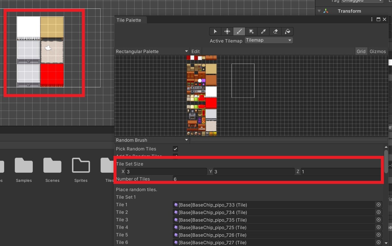 【2D Tilemap Extras】タイルマップにランダムなタイルを貼るRandom Brush【Unity】 | ゲーム開発65535 Ver2